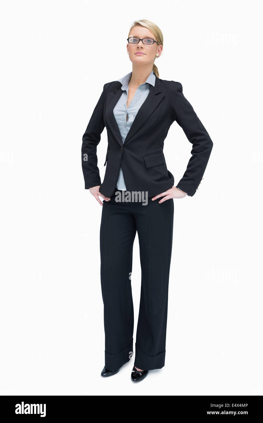 Successful young blonde woman smiling Cut Out Stock Images & Pictures ...