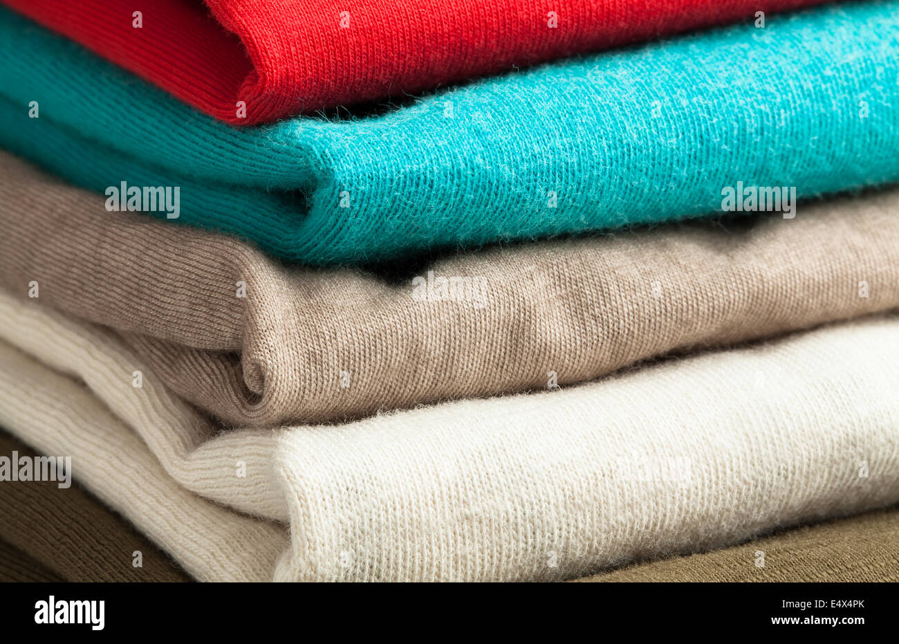 clothing stack closeup Stock Photo - Alamy