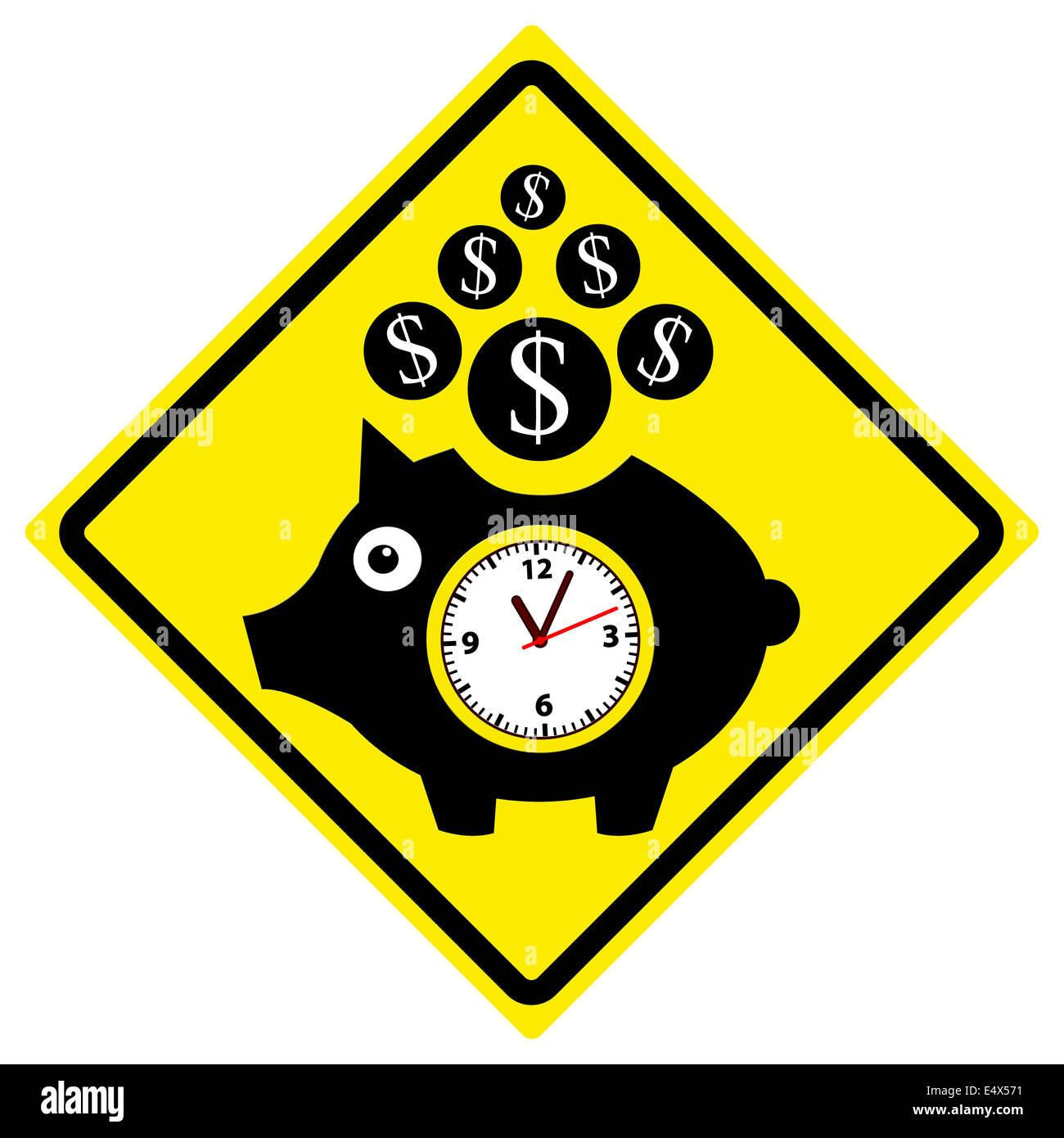 Caution, time is money Stock Photo - Alamy