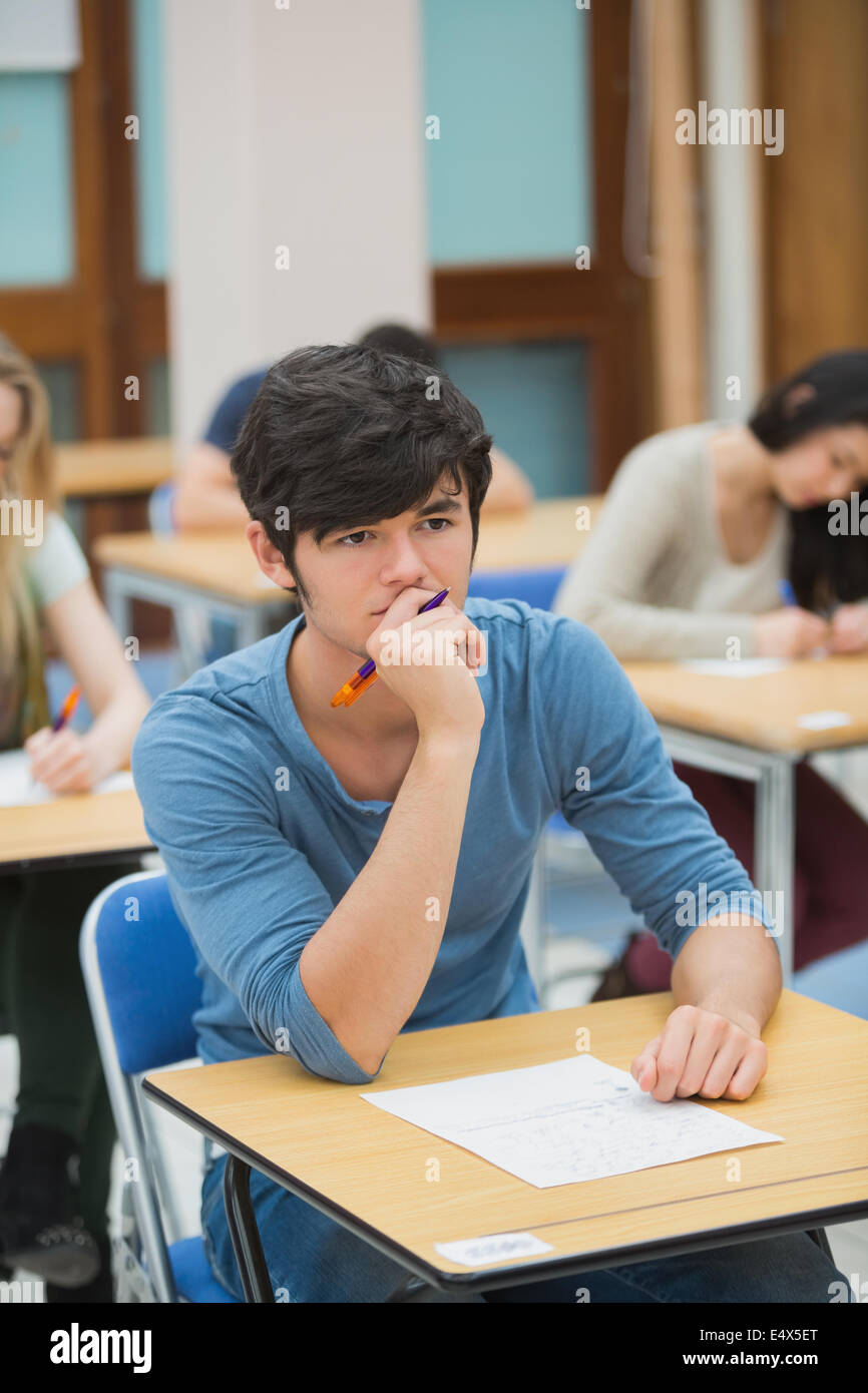 Student thinking during test hi-res stock photography and images - Alamy