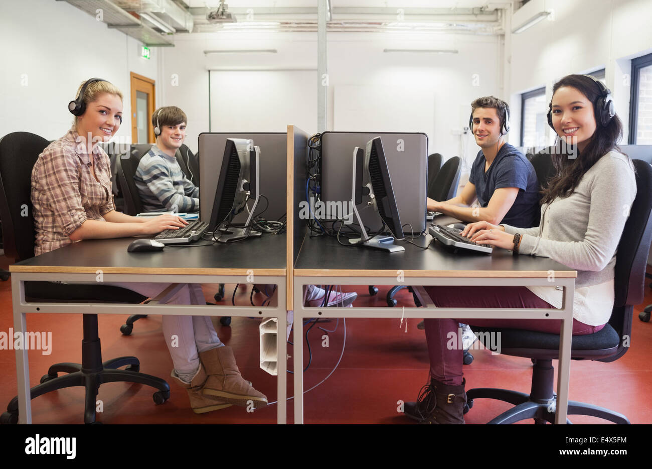 Students in computer class Stock Photo - Alamy
