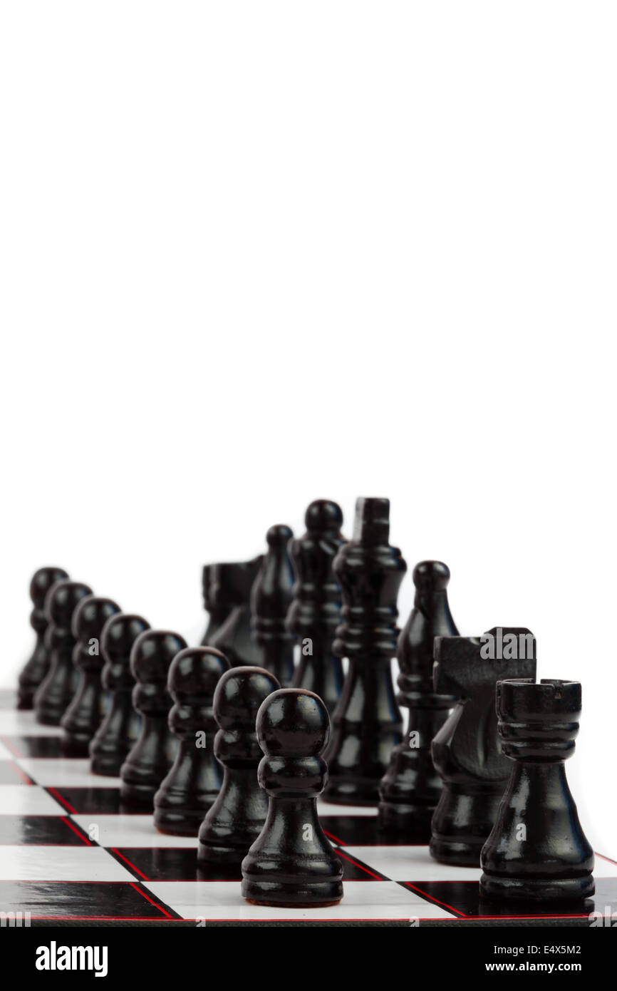 Black chess pieces Stock Photo - Alamy