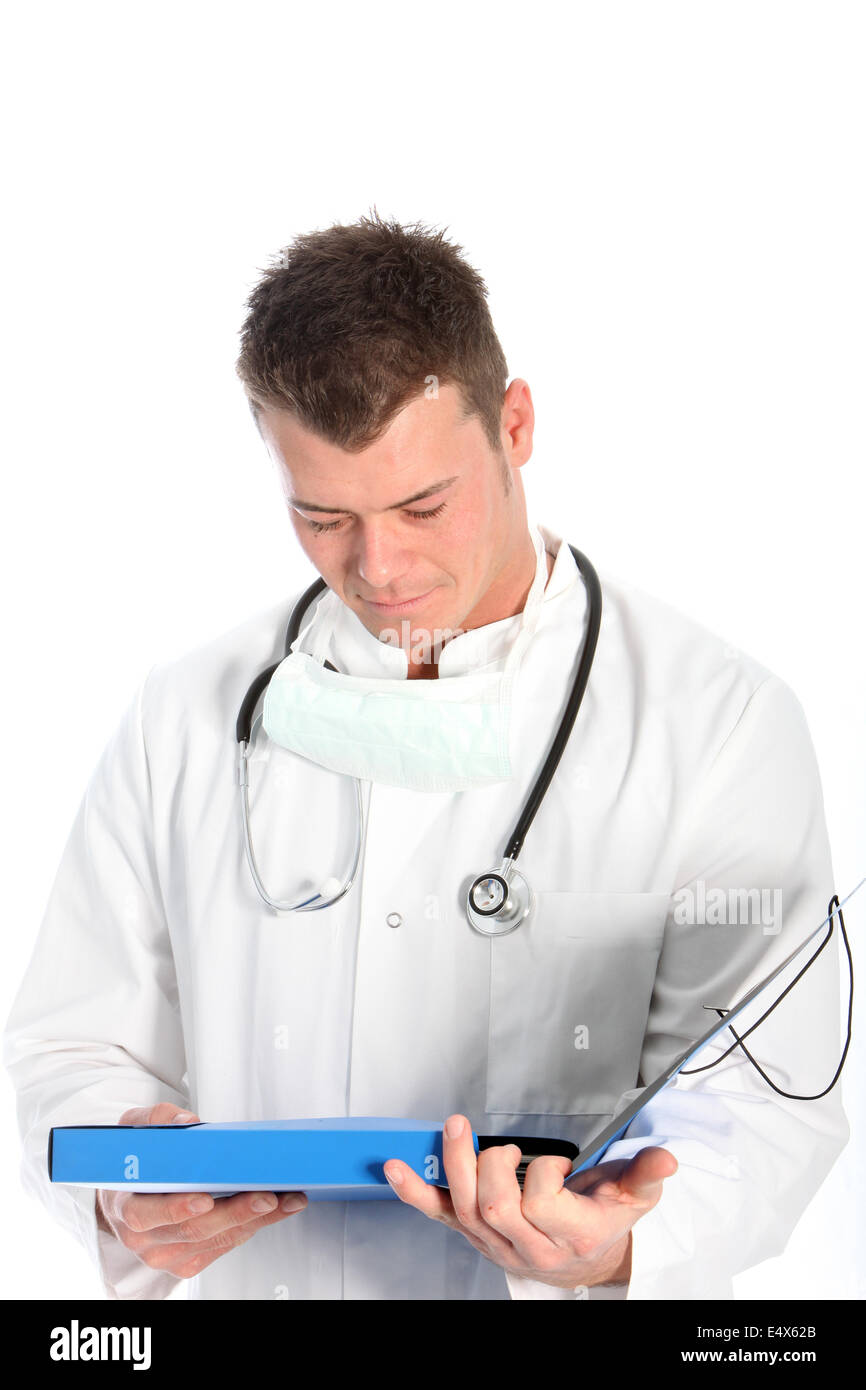 Doctor working reading notes hi-res stock photography and images - Alamy
