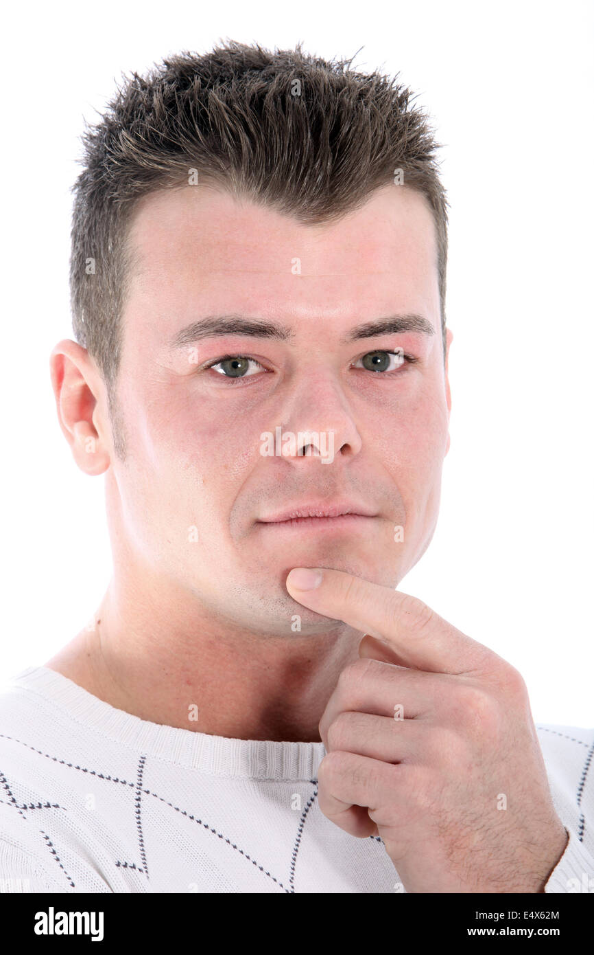 Serious pensive man Stock Photo - Alamy