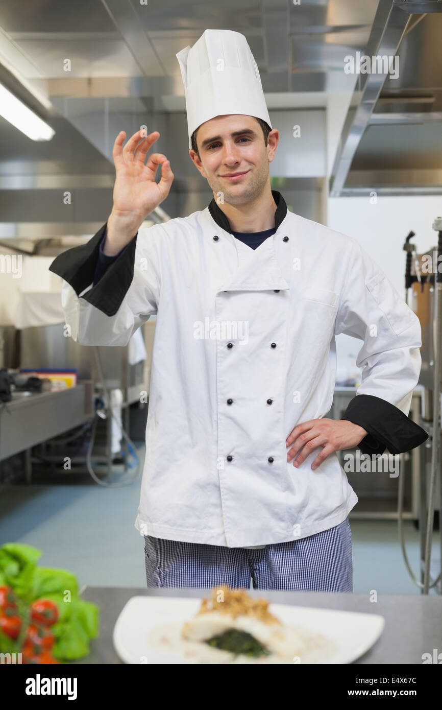 Chef giving ok symbol Stock Photo - Alamy