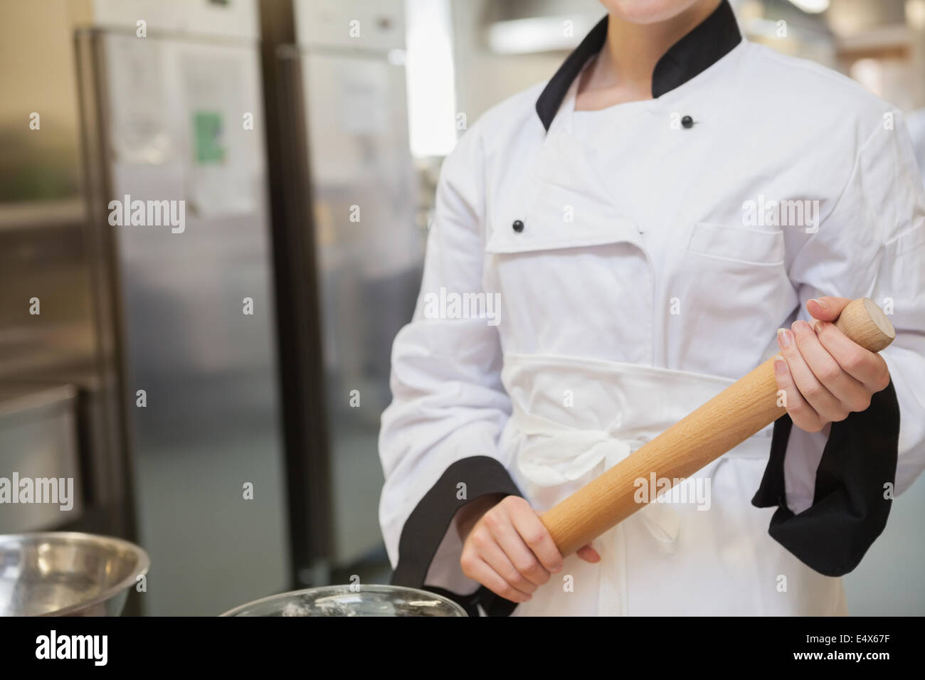 Baker with rolling pin Stock Photo - Alamy