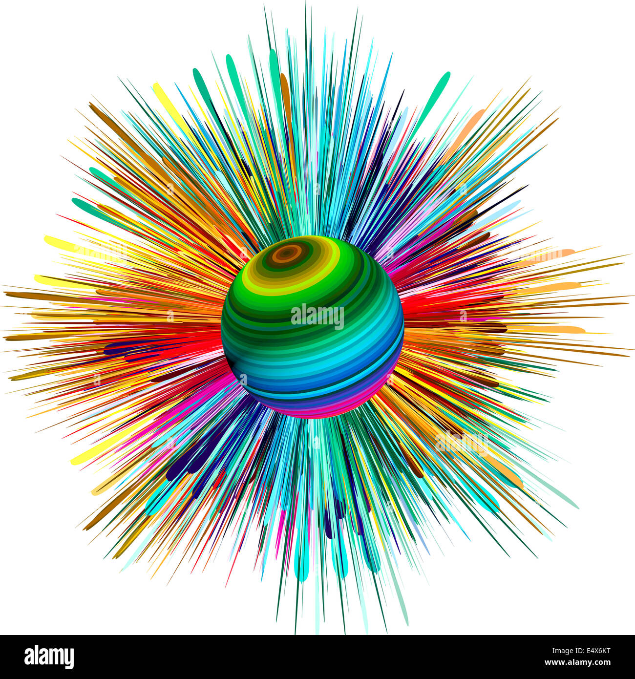 Abstract color explosion with sphere Stock Photo - Alamy