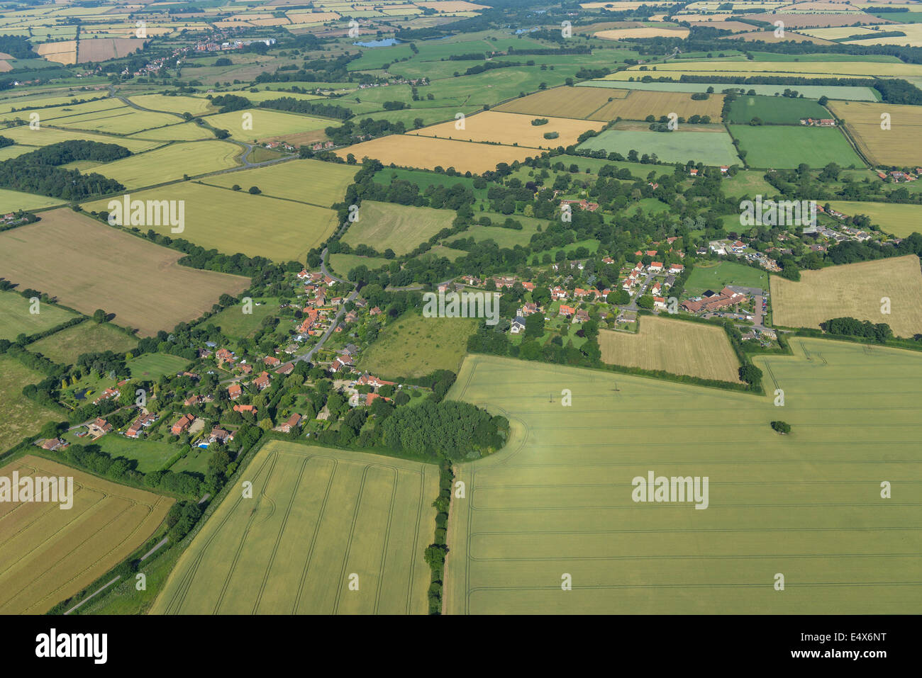 An aerial view of Stibbard village in North Norfolk Stock Photo - Alamy