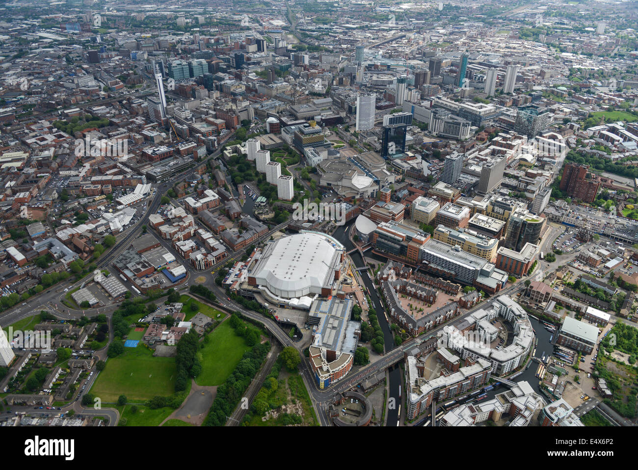 An aerial view of Birmingham looking from the NIA towards the city ...