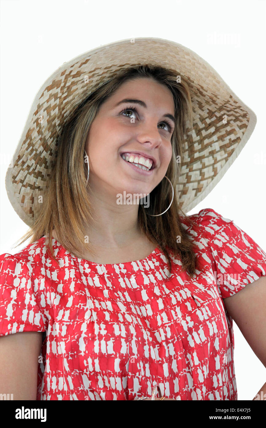 Portrait of a little girl smiling dreamily Stock Photo - Alamy