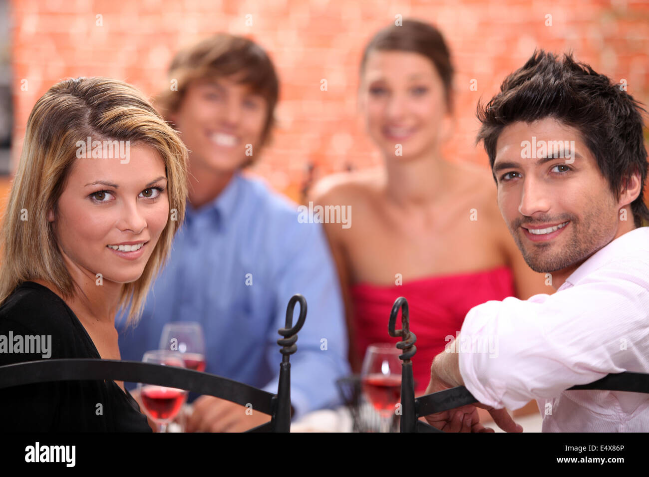 Friends having dinner Stock Photo - Alamy