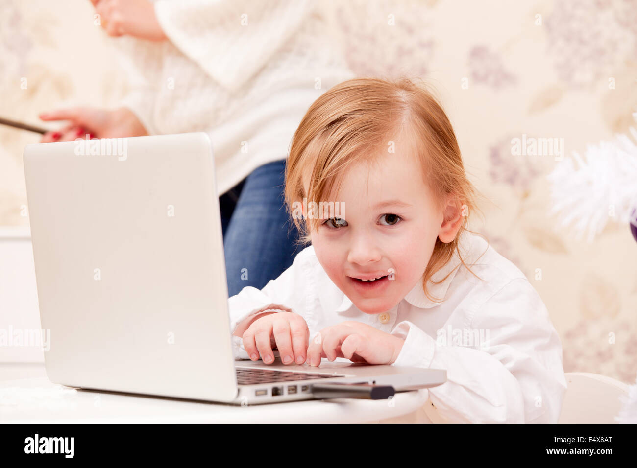 Child with laptop Stock Photo - Alamy