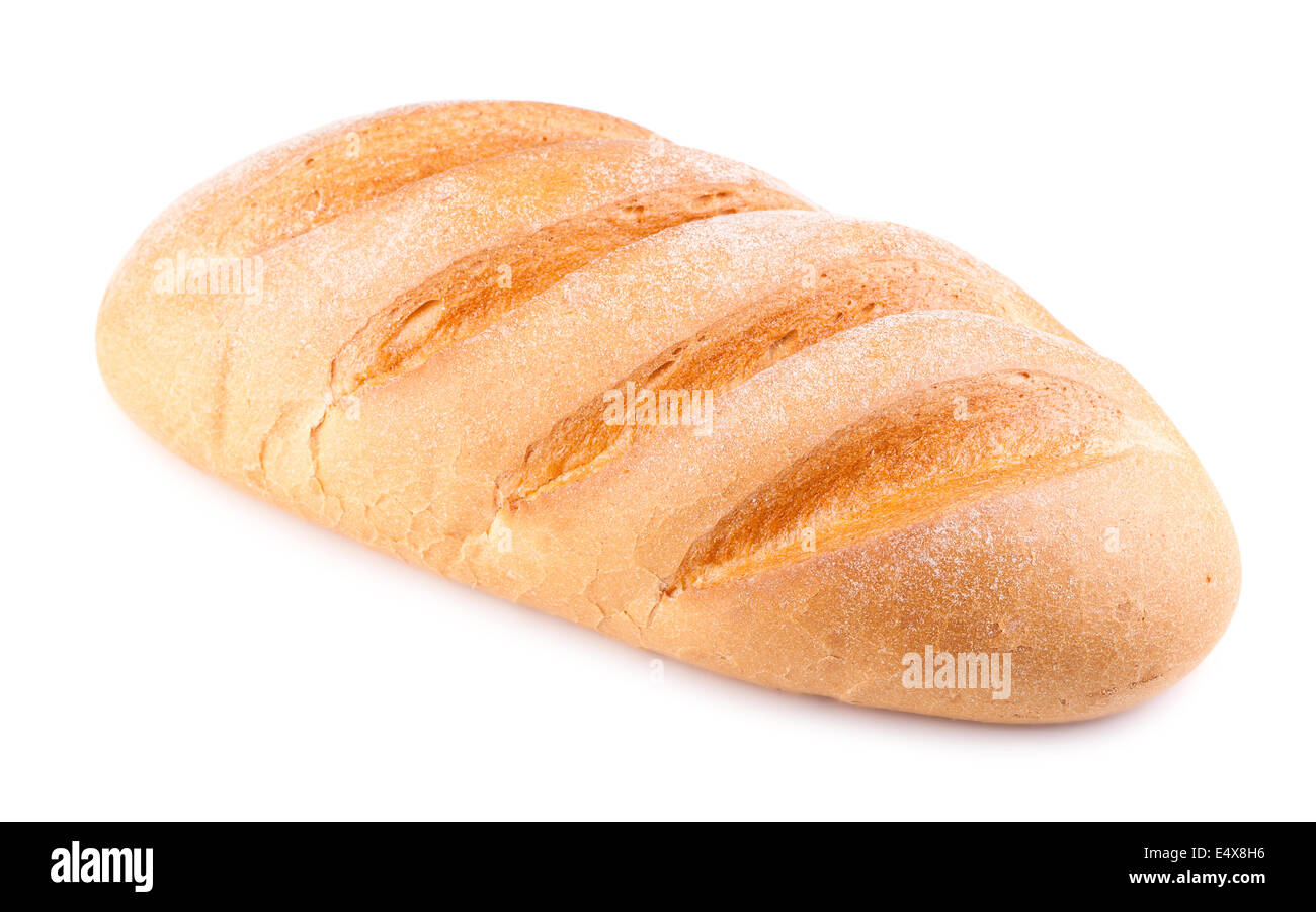 Long loaf on white background Stock Photo - Alamy