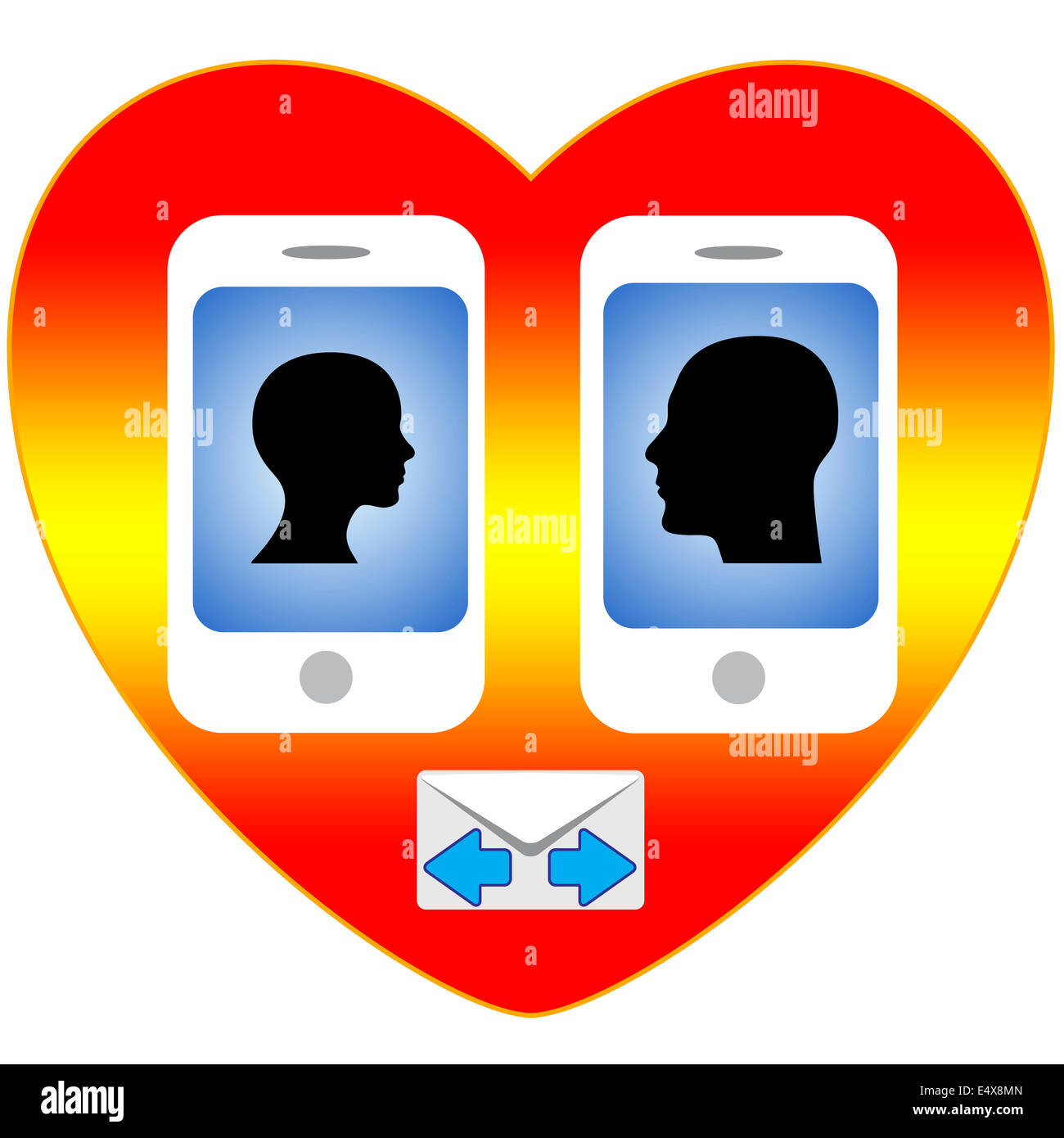 Woman smartphone email Cut Out Stock Images & Pictures - Alamy