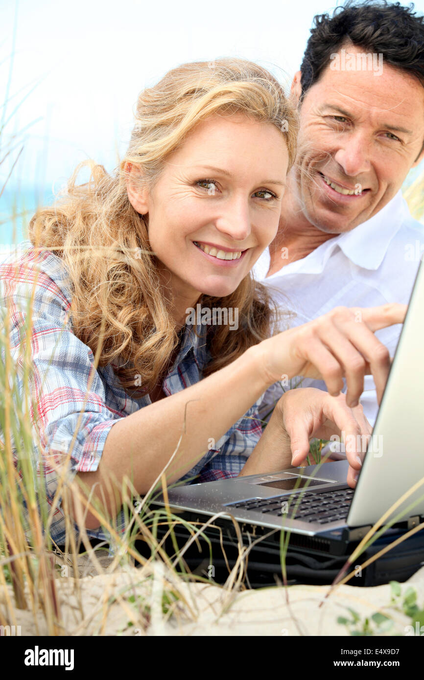 Laptop outdoors hi-res stock photography and images - Alamy