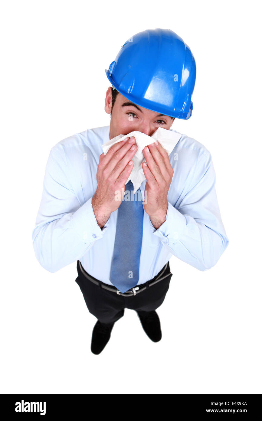 Worker suffering cold Cut Out Stock Images & Pictures - Alamy