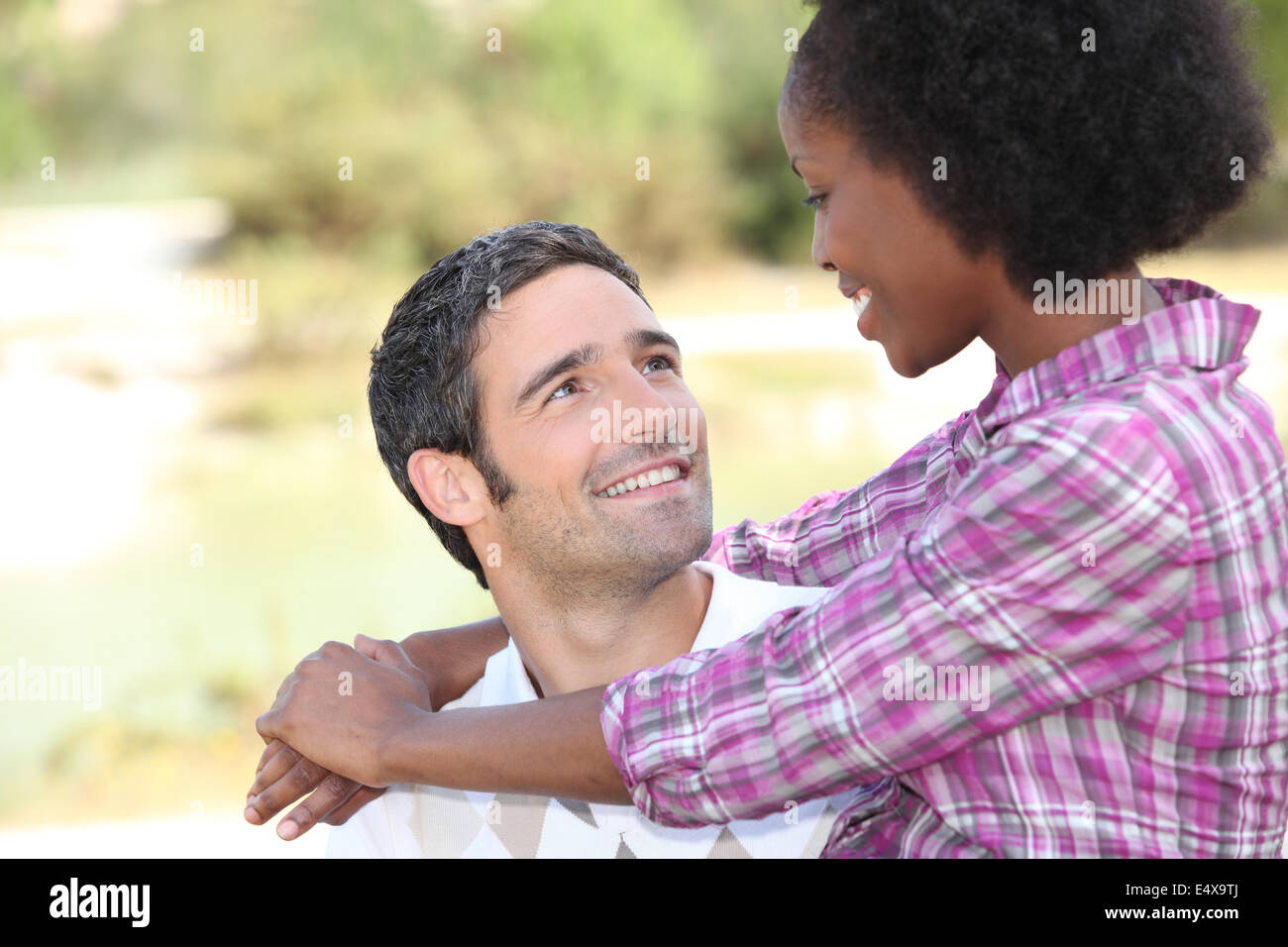 Couple in love in the countryside Stock Photo - Alamy