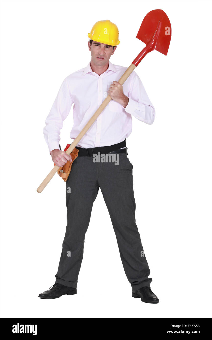 Angry man shovel Cut Out Stock Images & Pictures - Alamy