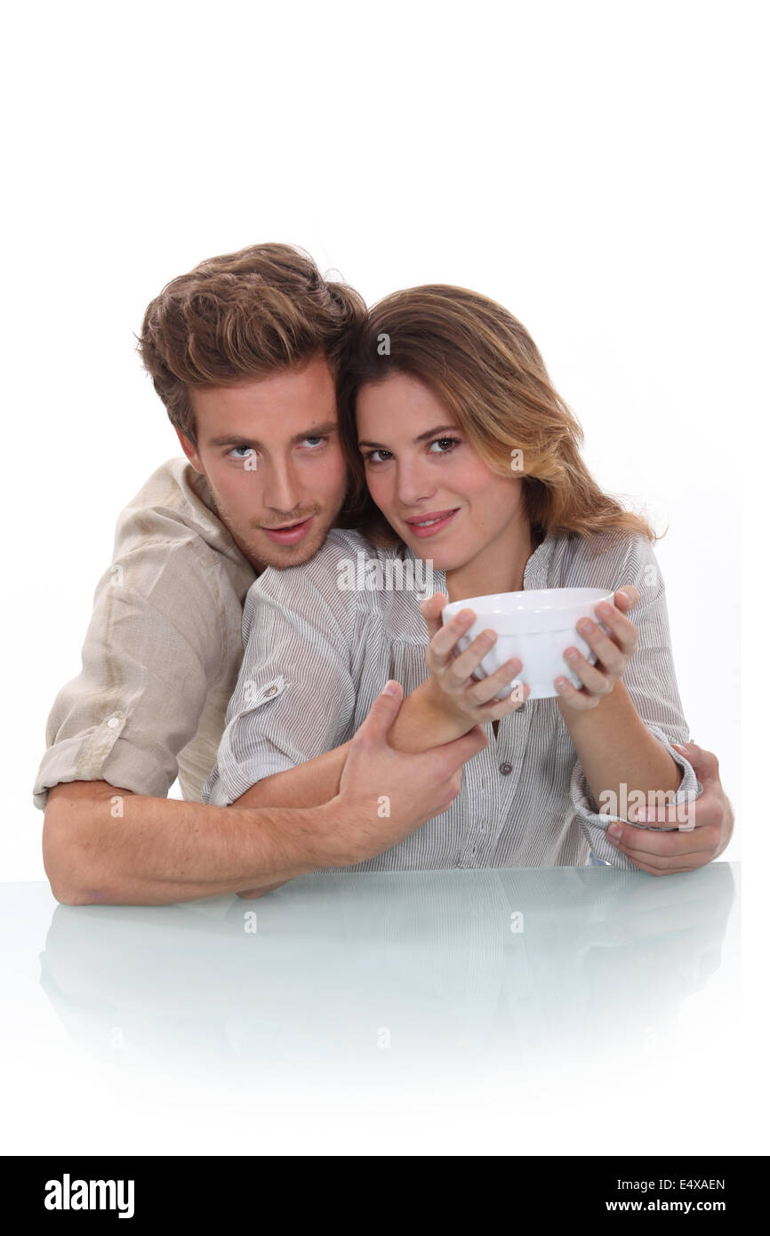 Breakfast home couple Cut Out Stock Images & Pictures - Alamy