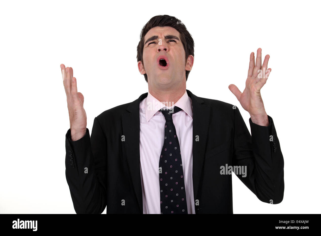 angry businessman screaming Stock Photo - Alamy