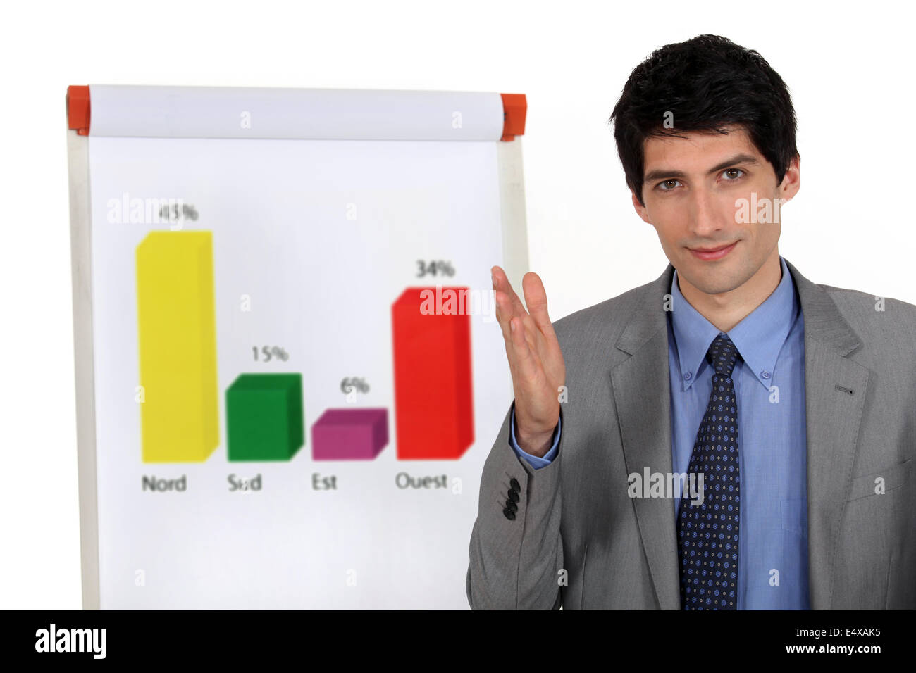 Man explaining graph Stock Photo - Alamy
