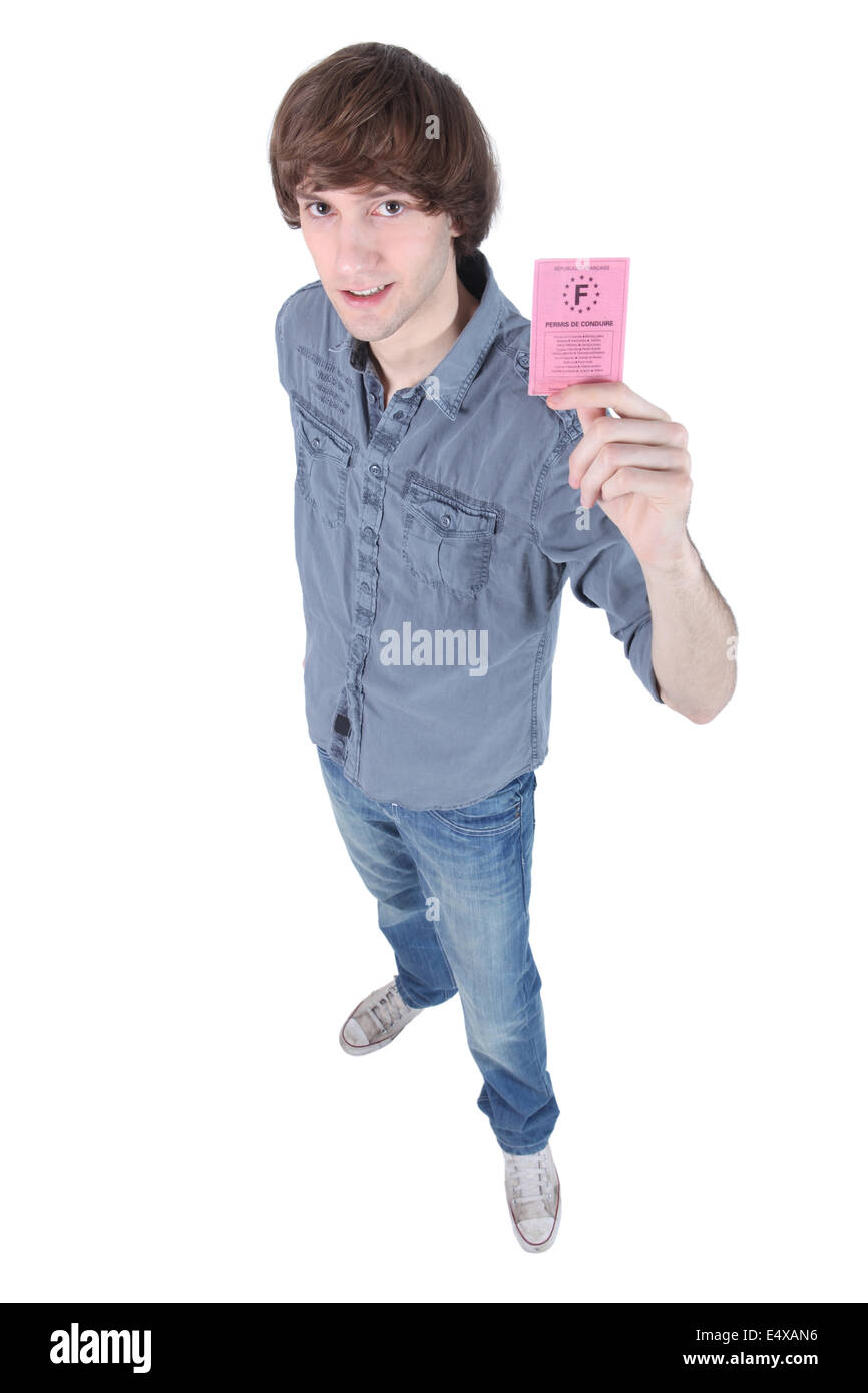 Young person with French driving licence Stock Photo - Alamy