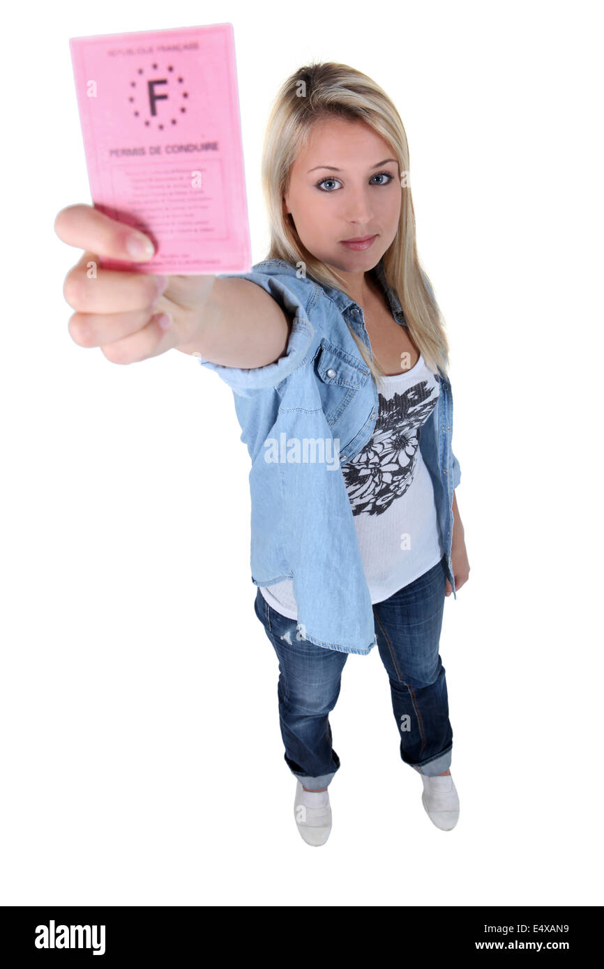 Blonde woman driver Cut Out Stock Images & Pictures - Alamy