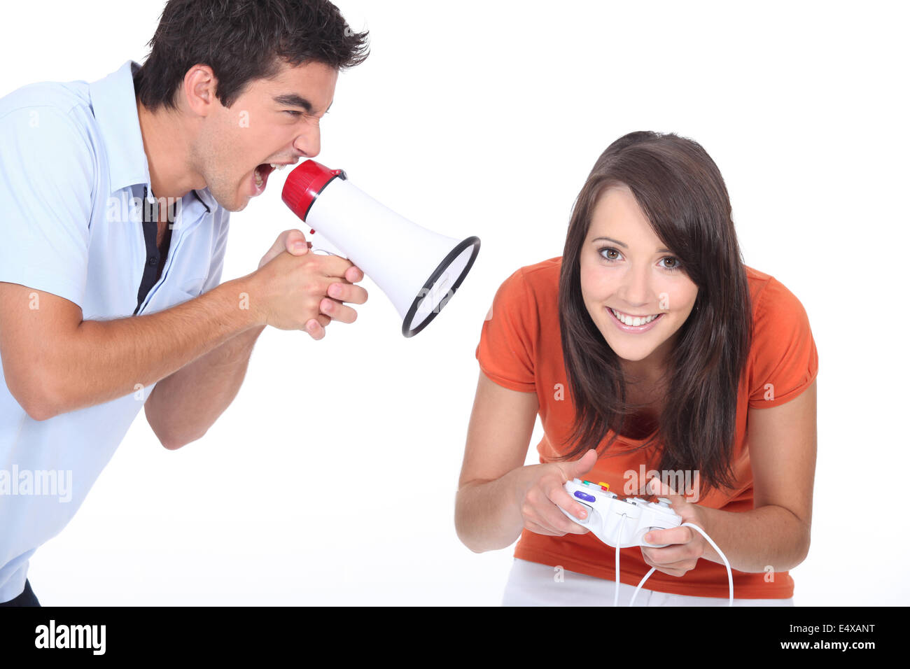 Man screaming at girlfriend Stock Photo - Alamy