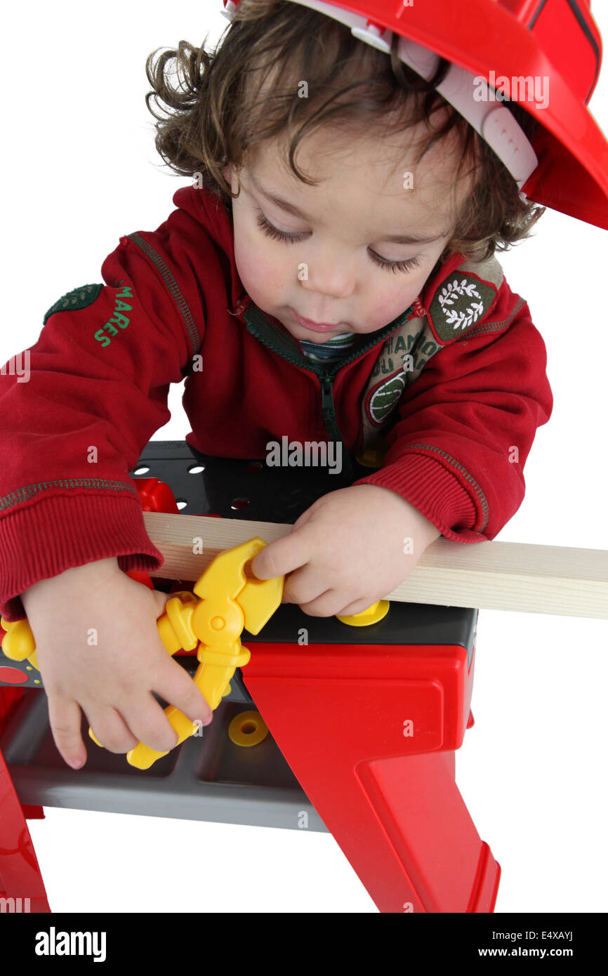 Little boy dressed as builder Stock Photo - Alamy
