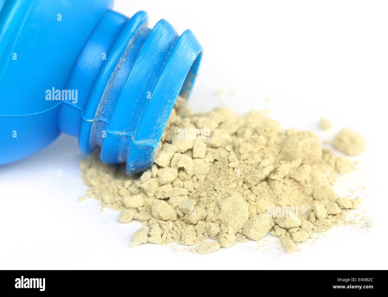 Tooth powder with bottle over white background Stock Photo - Alamy