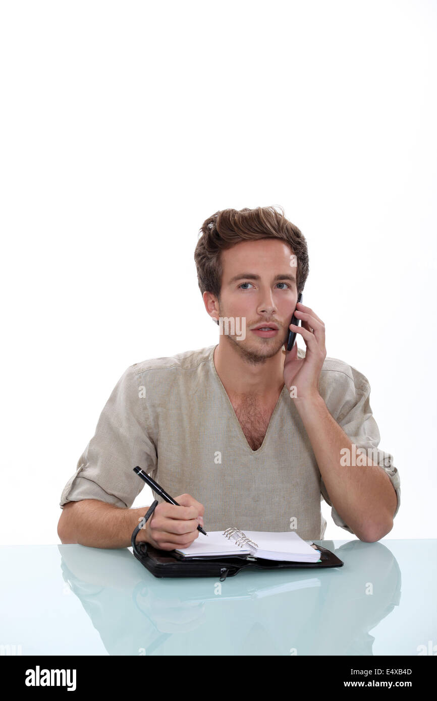 Man making an appointment Stock Photo - Alamy