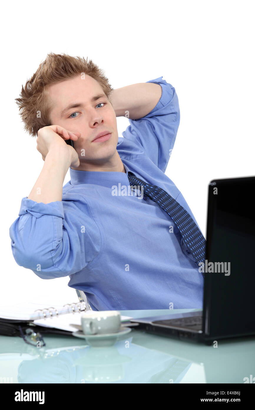 Man stretching office hi-res stock photography and images - Alamy