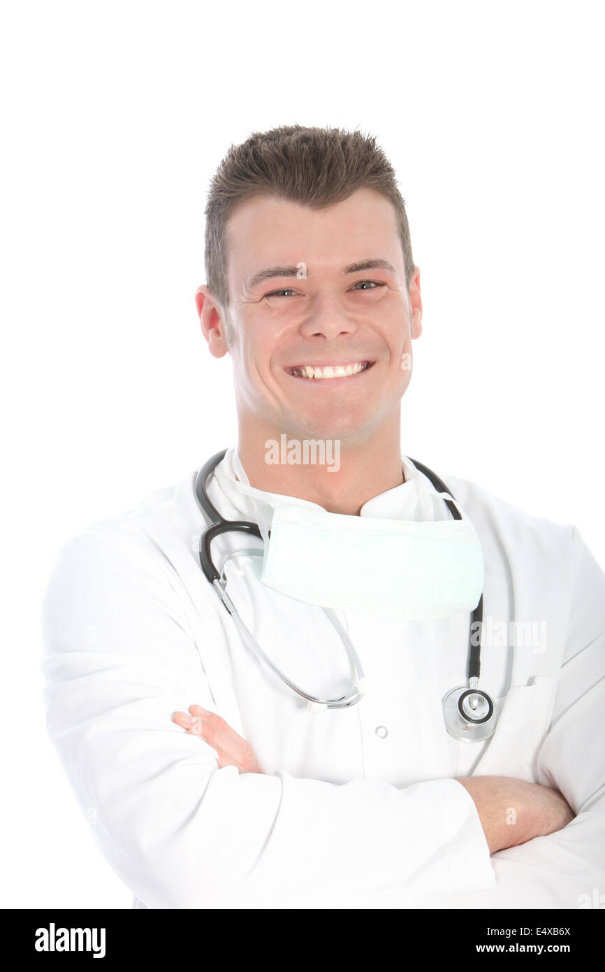 Young handsome doctor posing hi-res stock photography and images - Alamy