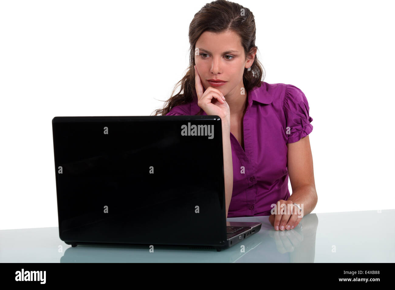 Staring at laptop hi-res stock photography and images - Alamy