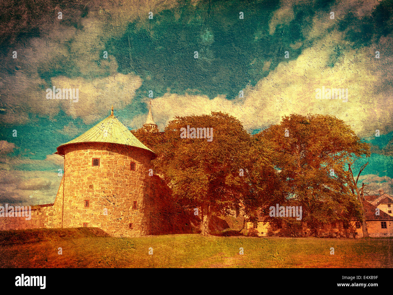 Old vintage castle Stock Photo - Alamy