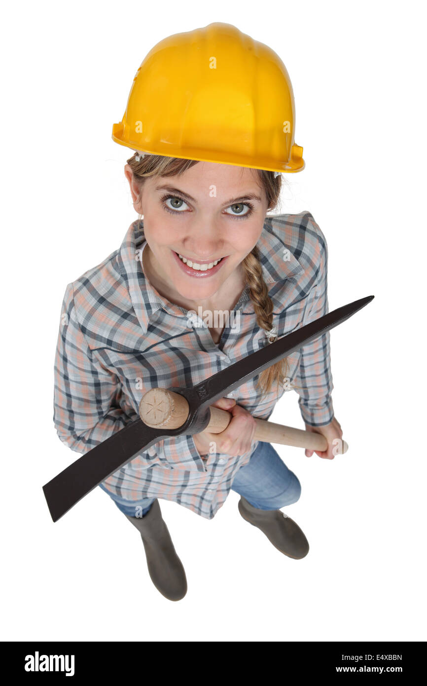 Young female laborer Stock Photo - Alamy