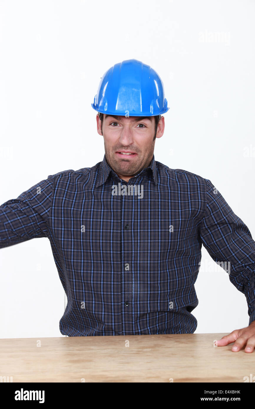 Scared builder hi-res stock photography and images - Alamy