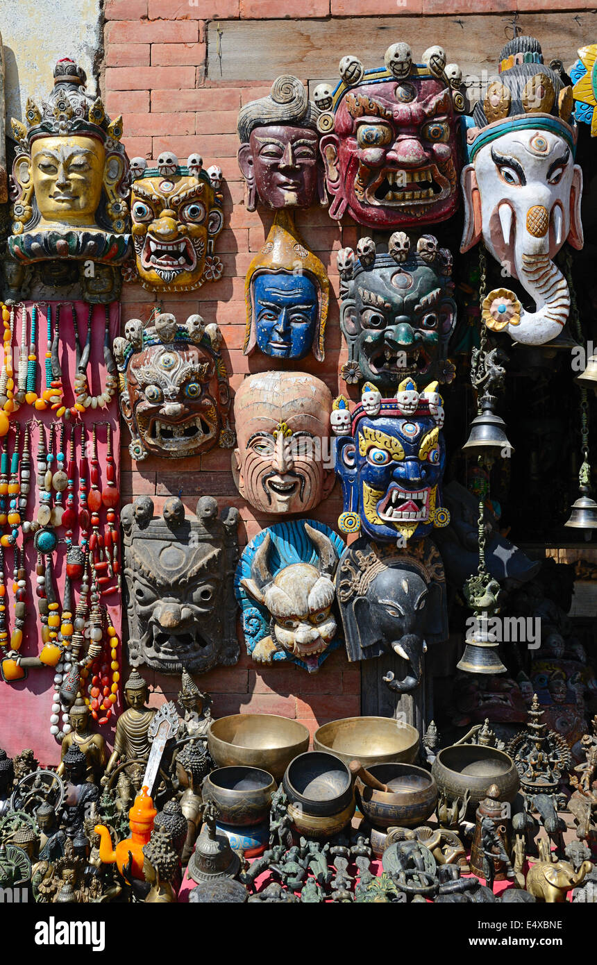 Wooden masks nepal hi-res stock photography and images - Alamy