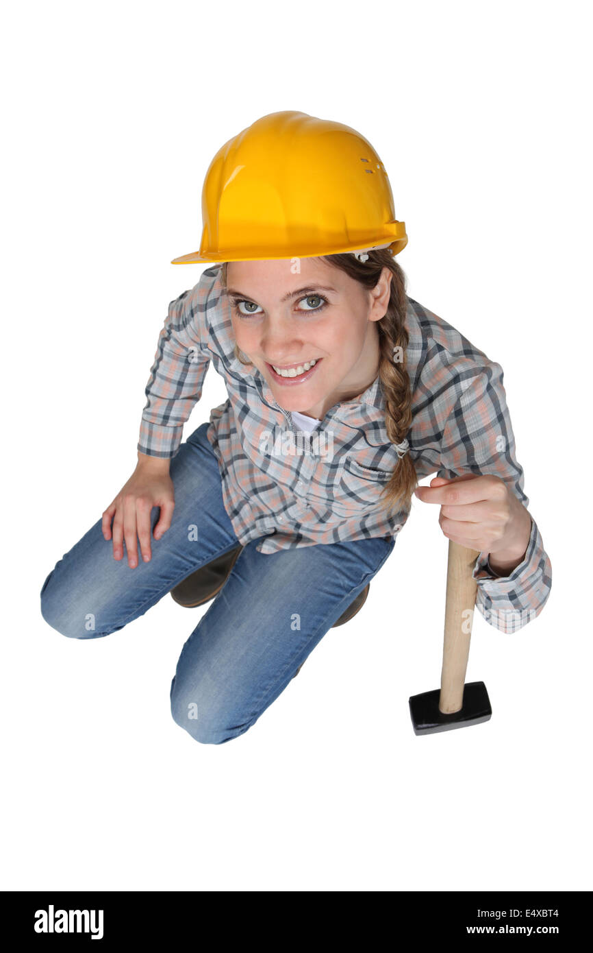 Woman sledge hammer sledgehammer hi-res stock photography and images ...
