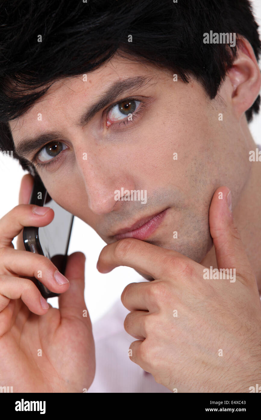 Phone call serious hi-res stock photography and images - Alamy