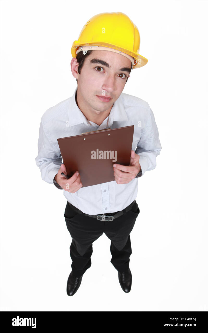 Engineer with a clipboard Stock Photo - Alamy