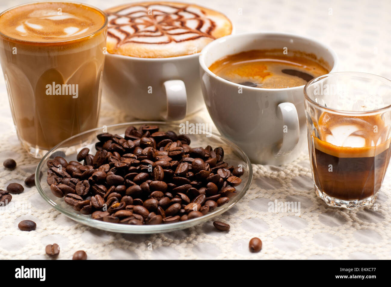 selection of different coffee type Stock Photo - Alamy