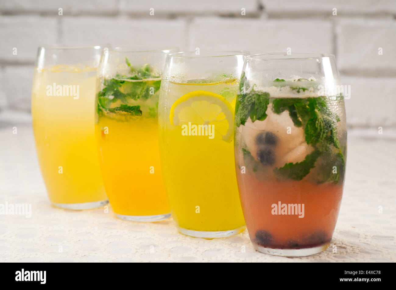 selection of fruits long drinks Stock Photo - Alamy