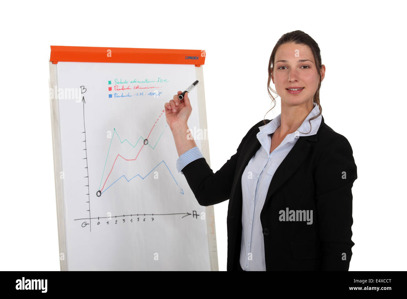 Woman giving a presentation Stock Photo - Alamy