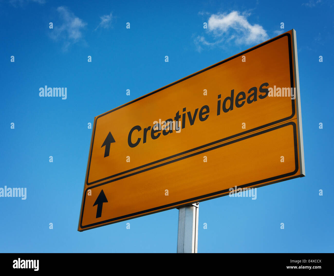 Creative ideas road sign Stock Photo - Alamy