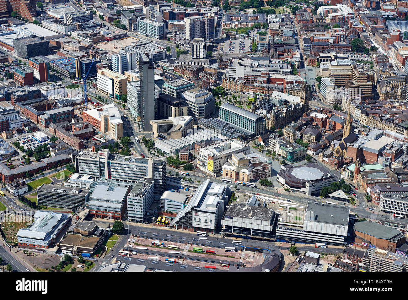 Sheffield City Centre from the air, July 2014, South Yorkshire ...