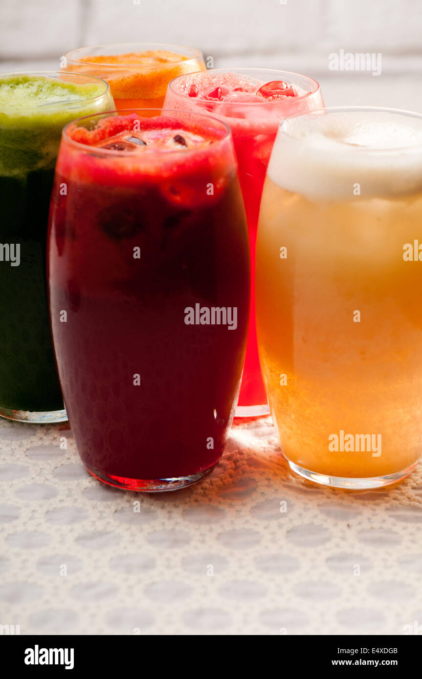 selection of fruits long drinks Stock Photo - Alamy