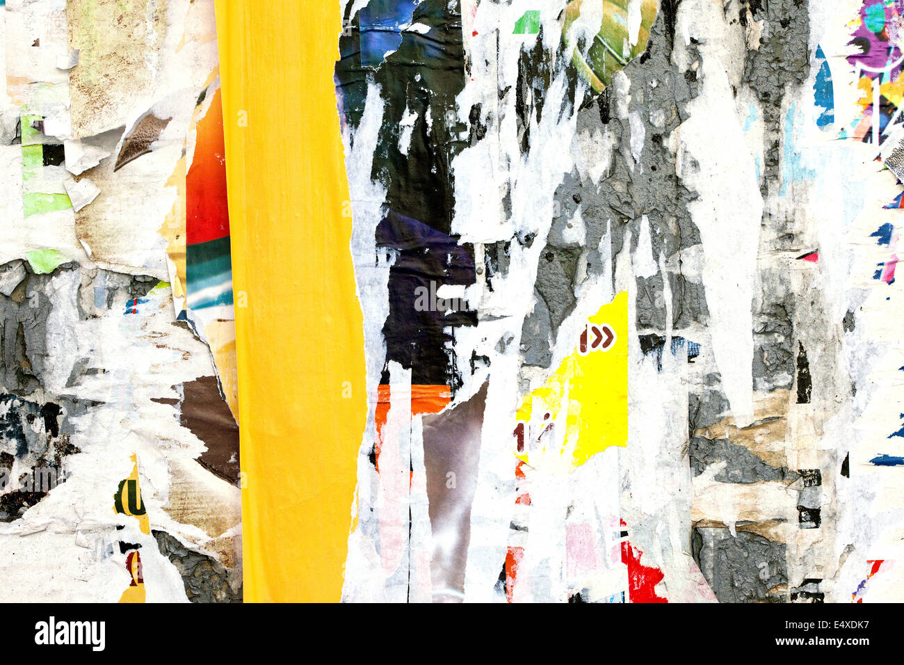 shreds of old posters Stock Photo - Alamy