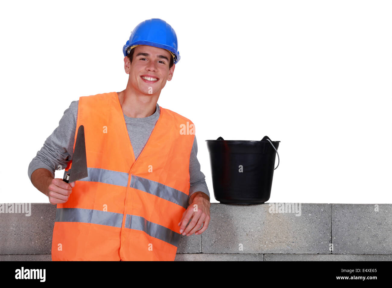Portrait of a bricklayer Stock Photo - Alamy