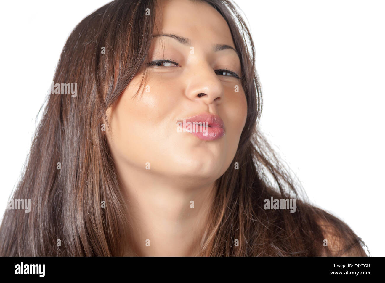 pretty brunette face Stock Photo - Alamy